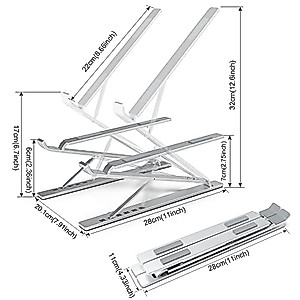 ElfAnt Laptop Stand Adjustable Portable Aluminum for 10" - 17" Laptop Tablet