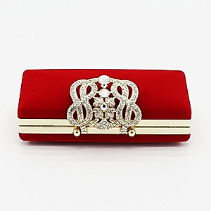 Generic Womens Evening Cocktail Wedding Party Handbag Clutch Purse Wallet, Red, 16x9x5cm