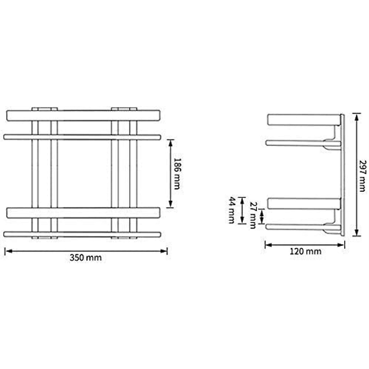 HYJMJJ Wall Mounted Coat Rack, Double Bathroom Glass Shelf Bathroom Shelf, Rust Swept Stainless Steel Shelves -71,for Home Kitchen
