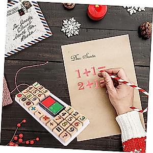 Tofficu 2 Sets kidcraft playset Number Stamps Wooden Stamp kit Wooden Stamp for Scrapbooking Wooden for Card Making Number Stamper Number Signet Stamper Seal die Bamboo Boxed