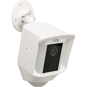 Silicone Skin Case Cover Compatible with Ring Spotlight Cam Battery or Solar, Offer Sun Glare UV Weather Protection & Disguise Spot Light Security Camera - White