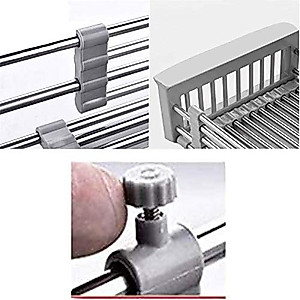 CARNAVAL Retractable Stainless Steel Sink Strainer Drain, Telescopic Drain Basket with Adjustable Armrest, Kitchen Rack Drain Basket, Over The Sink Dish Drying Rack.