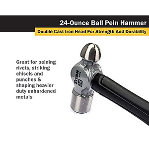 Titan Shop Iron 63016 24 oz. Ball Pein Hammer