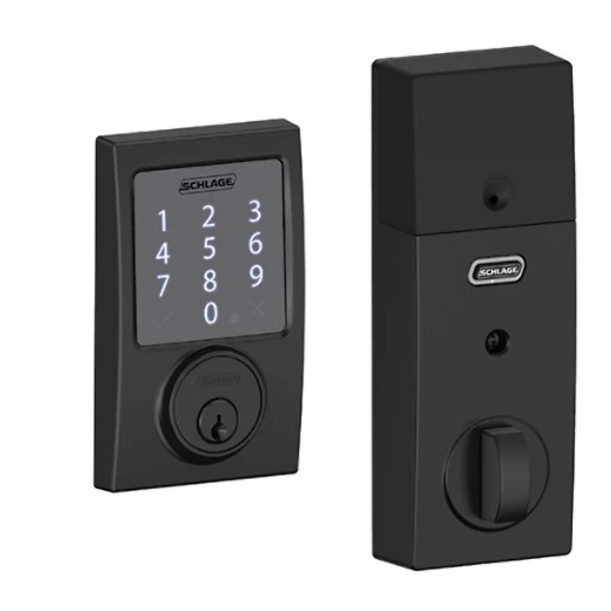 SCHLAGE Sense Smart Deadbolt With Century Trim (Matte Black)