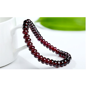 LiZiFang Wholesale 6mm-8mm Genuine Natural Garnet Gemstone Crystal Bead Bracelet (6mm)