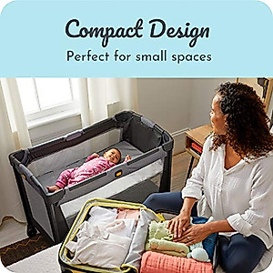 Century Travel On 2-in-1 Compact Playard with Bassinet, Playpen with Sheet Included, Metro