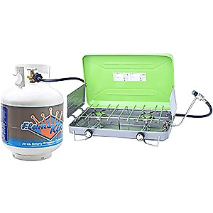 Flame King YSN-QCC-1LB 4-Feet Adapter Hose Converter Replacement for QCC1/Type1 Connects 1LB Bulk Portable Appliance to 20lb Propane Tank, Black