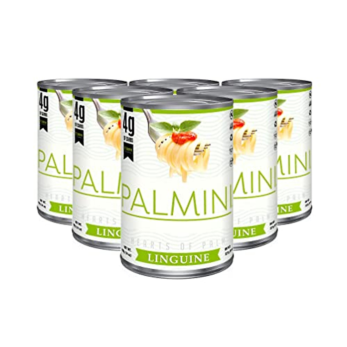 Palmini Linguine Pasta | Low-Carb, Low-Calorie Hearts of Palm Pasta | Keto, Gluten Free, Vegan, Non-GMO | As seen on Shark Tank | (14 Ounce - Pack of 6)