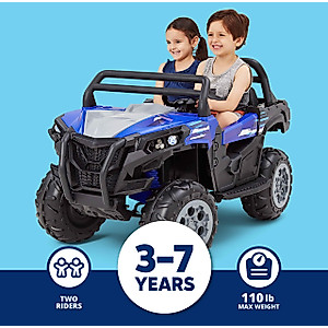 Kid Trax UTV Toddler/Kids Electric Ride On Toy, 12 Volt, 3-7 yrs Old, Max Weight 110 lbs, Single or Double Riders, Blue