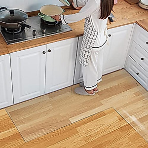 MM MELISEN Glass Floor Mat for Office Chair, Transparent Plastic Non-Skid Waterproof Floor Runners, Indoor/Outdoor Hard Flooring Runner, Heavy Duty Protector, Easy to Cut (55.1x 98.4in/140cm x 250cm)