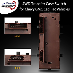 4x4 Switch 4WD Wheel Drive Switch for | 2003-2007 Chevy Silverado Suburban Avalanche Tahoe, GMC Sierra Yukon, Cadillac Escalade | Replaces OE# 19259313, 901-072