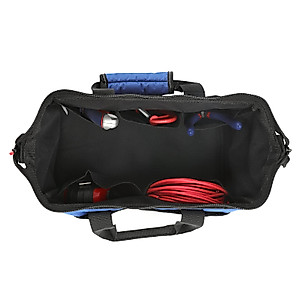 WORKPRO 13-inch Tool Bag, Wide Mouth Tool Tote Bag with Inside Pockets for Tool Storage