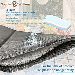 Sophia & William Patio Dining Chairs C Spring Motion Chairs for 6 High Back Patio Chairs Quick Dry Textilene Outdoor Furniture Support 350lbs for Lawn Garden Balcony Pool Backyard Weather Resistant