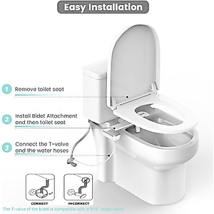 Aresmata Bidet Attachment for Toilet Ultra-Slim Bidets for Existing Toilets, Non-Electric Bidet Toilet Seat Self-Cleaning Retractable Nozzles Badays for Toilets, Quick & Easy Installation Bedets