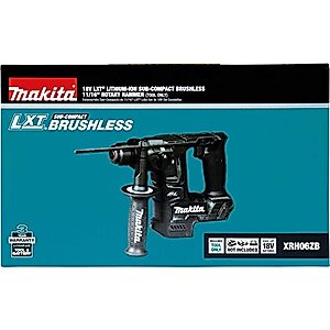 Makita XRH06ZB 18V LXT Lithium-Ion Sub-Compact Brushless Cordless 11/16" Rotary Hammer, Accepts Sds-Plus Bits, Tool Only