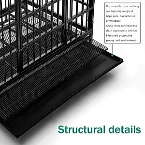 WOKEEN 48/38 Inch Heavy Duty Dog Crate Cage Kennel with Wheels, High Anxiety Indestructible Dog Crate, Sturdy Locks Design, Double Door and Removable Tray Design, Extra Large XL XXL Dog Crate.