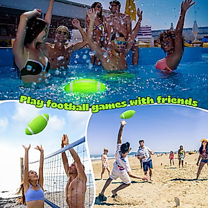 Hiboom Glow in The Dark Football, 9.25 Inches Light up Waterproof Football, Swimming Pool Diving Toys for Under Water Game, Outdoor Footballs for Beach Games and Water Sports Pool Part (Green)