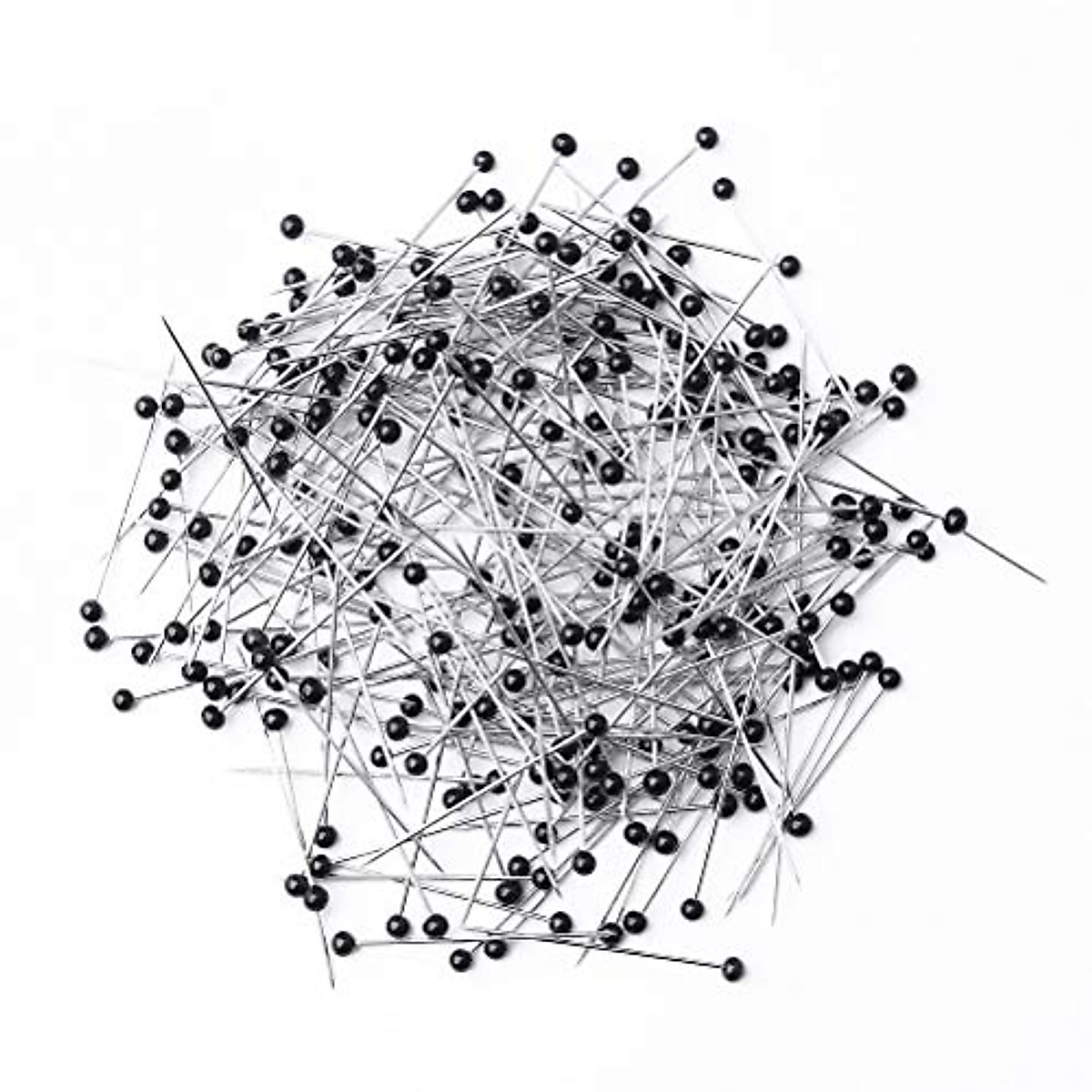 250 Pieces Sewing Pins Ball Glass Head Pins Straight Quilting Pins for Dressmaker Jewelry Decoration, Black