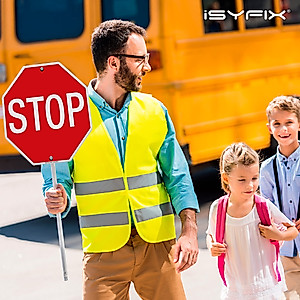 iSYFIX Stop Sign Reflective Aluminum – 12 x 12 Inch,1 Pack– Street Traffic, Slow Warning, Laminated, UV, Weather, Scratch and Fade Resistant on Outdoors, Great for Crossings, Garage and Parking