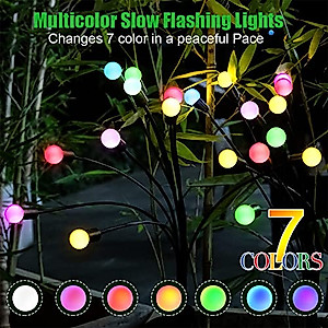 Leleecoo Solar Lights Outdoor Decorative, Garden Lights Solar Powered Waterproof, 6 LED Light Bulbs Vibrant Garden Solar Lights, Fairy Lights Yard Decorations Outdoor 2 Pack