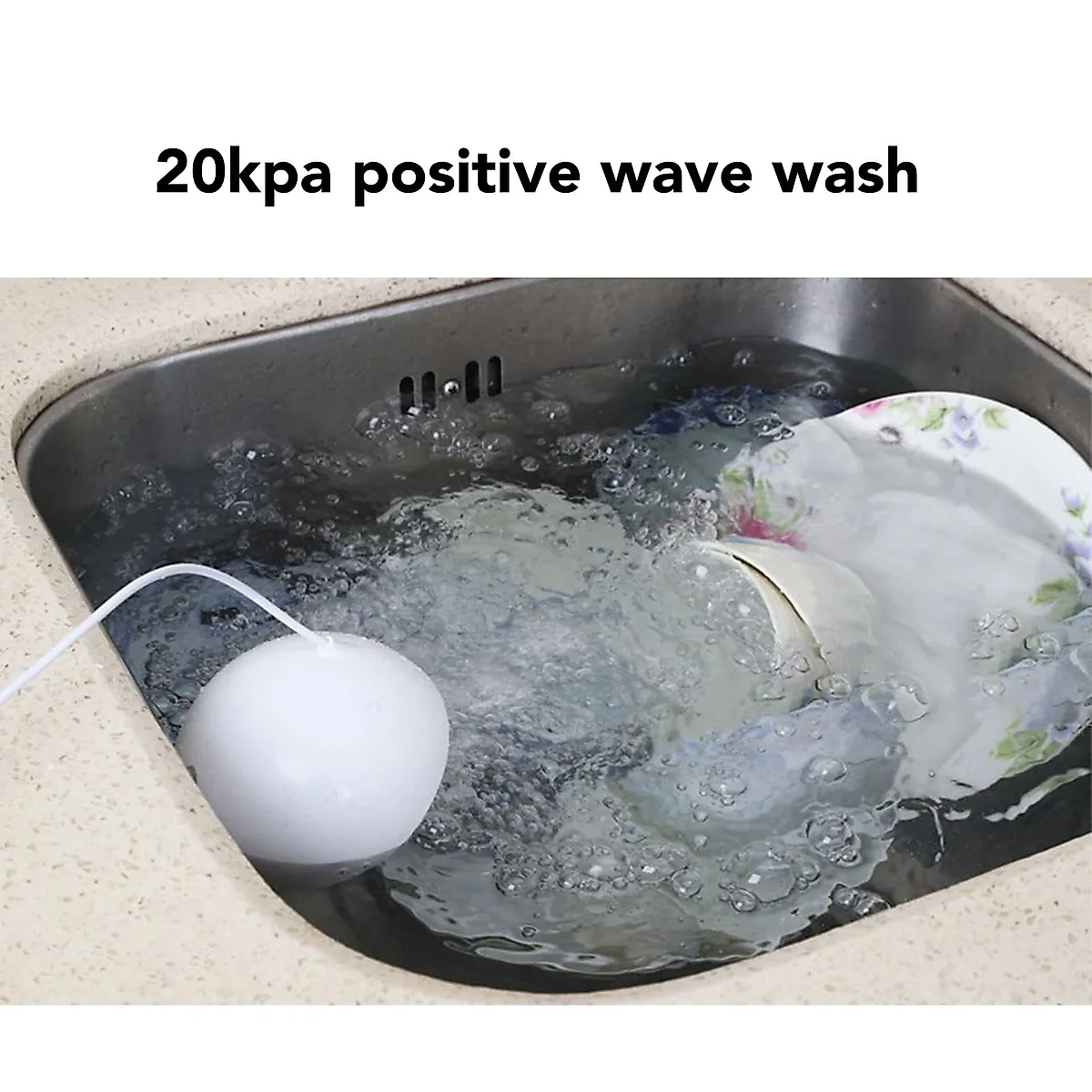 Mini USB Dishwasher, USB 100 to 240V 15 Minutes Smart Shutdown Portable Dish Washing Machine High Pressure Water Spray for Dorm (US Plug)