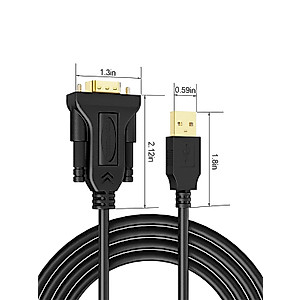 CableCreation USB to RS232 Cable (FTDI Chipset), 3 Feet RS-232 Male DB9 Serial Converter Cable for Windows 11, 10, 8.1, 8,7, Vista, XP, 2000, Linux, Mac OS X,1M / Black