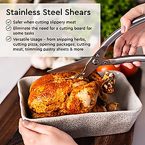 White Knife Set with Block - 14 Piece Forged Stainless Steel Triple Rivet White Kitchen Knife Set with Heavy Duty Kitchen Shears and Self Sharpening Knife Block Set