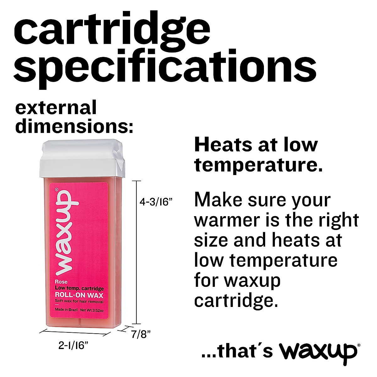 waxup Rose Roll On Wax 2 Pack and 100 Wax Strips, Hair Removal Wax Cartridge, Roller wax Refill for Waxing Kit.