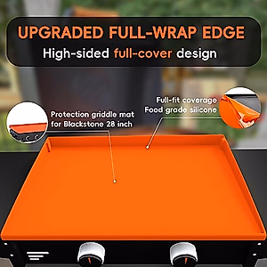Lecivan 28" Silicone Griddle Mat for Blackstone, Full-Edge Griddle Covers for Blackstone Grill Accessories, Silicone All-Season Griddle Protective Mat for Outdoor Grilling