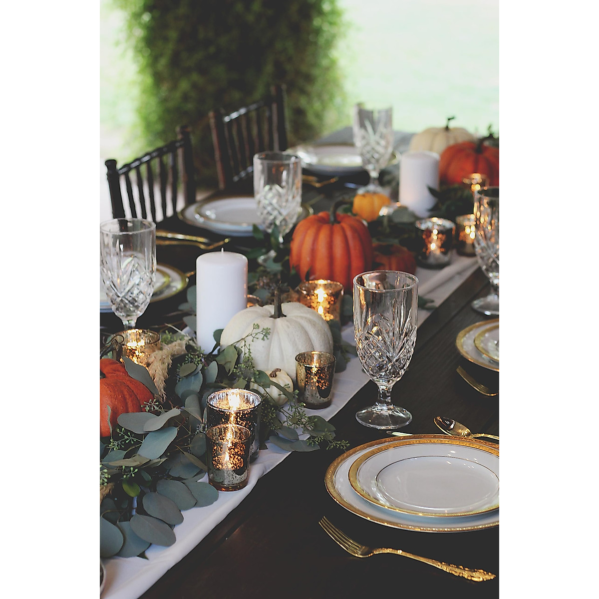 Just Artifacts 24pcs Assorted Gold Mercury Glass Votive Candle Holders (12pc 2-Inch Round, 12pc 2.75-Inch)