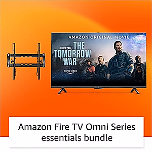 Amazon Fire TV 55" Omni Series 4K UHD smart TV bundle with Universal Tilting Wall Mount and Red Remote Cover