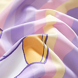 Girls Bed in a Bag Full Size Purple Unicorn Comforter Set with Rainbow Star - Soft Microfiber 7 Pcs Bedding Set (1 Comforter 2 Pillow Shams 1 Flat Sheet 1 Fitted Sheet 2 Pillowcases)