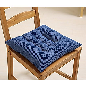Siderit Soft Home Indoor Chair Pads and Cushions Warm Corduroy Cushions Kitchen Seat Cushions Pillows with Ties 16"x16"