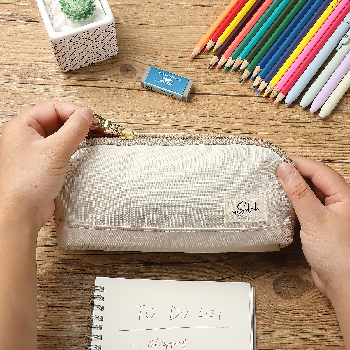 Mr. Pen- Pencil Case, Cream, Pencil Pouch, Pencil Bag, Pen Case, Pen Pouch, Pen Bag, Pencil Pouches, Pencil Bags, Pencil Case, School Pencil Case, College Pencil Case