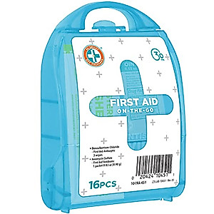 Be Smart Get Prepared Compact First Aid Kit: Clean, Treat, Protect Minor Cuts, Scrapes. Home, Office, Car, School, Business, Travel, Emergency, Survival, Hunting, Outdoor, Sports . FSA / HSA eligible.