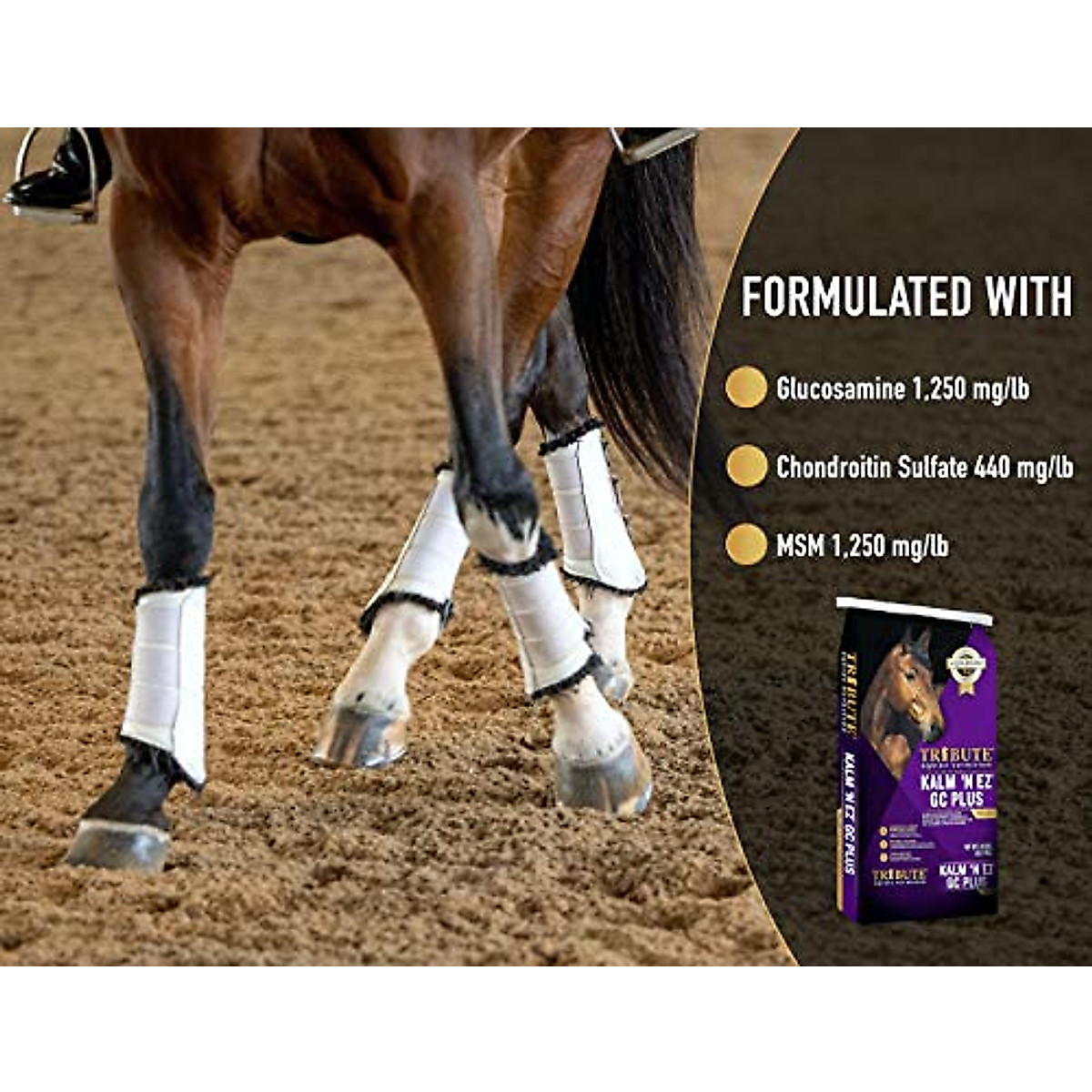 Kalmbach Feeds Tribute Kalm 'N Ez Gc Plus Pellets for Horse, 50 lb