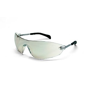Crews S2219 Blackjack Elite Safety Glasses with Chrome Metal Temple and Indoor/Outdoor Clear Lens