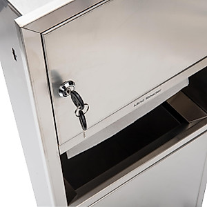 Mind Reader Paper Towel Dispenser and Trash Can, Wall-Mounted, Bathroom, Stainless Steel, 13.5" L x 29.5" H x 5.75" D, Silver