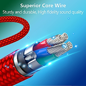 Tonmom Replacement for Arctis Headset Cord, Audio Cable for SteelSeries Arctis 7, Arctis 5, Arctis 3, Arctis Pro Wireless, Arctis Pro Gaming Headsets Cable, 6.5 Feet/2.0 M Nylon Braided Wire-Red