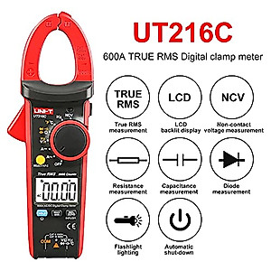 UNI-T UT216C 600A True RMS Digital Clamp Meter Multimeter Auto Range with Freque