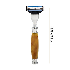 Union Razors SS1RZ Razor with Wood Tiger Eye Handle Brown