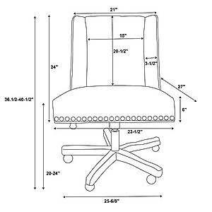 Riverbay Furniture Upholstered Swivel Office Chair in Natural Linen