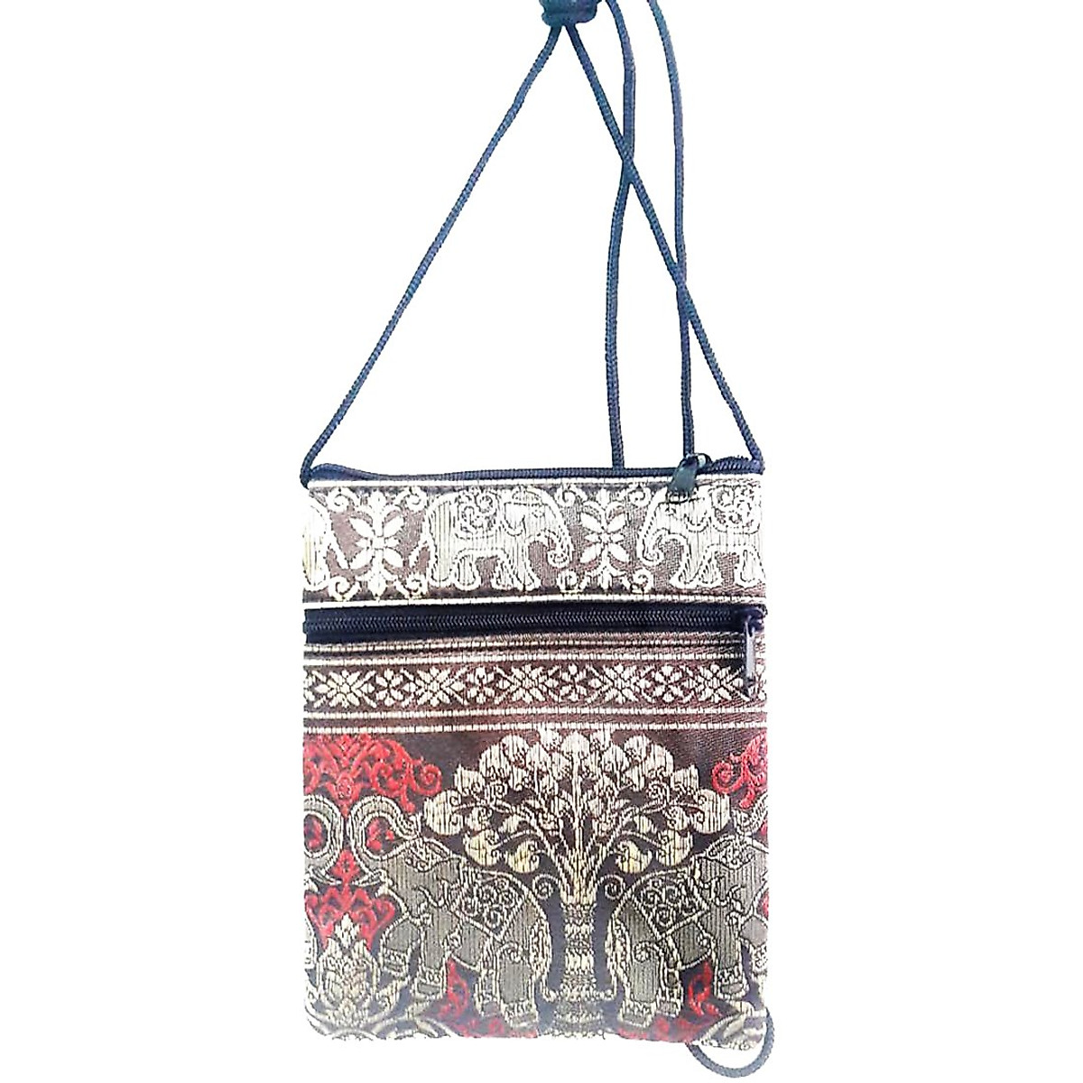 Thai Elephant Crossbody Bag Hmong Hill Tribe Hippy EB2 (Red)