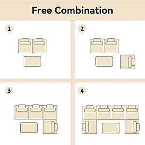 JURMALYN Square Modular Sectional Sofa Couch, Free Combination Sectional Sofa Modern Floor Single Chair with Two Removable Back Cushions Foor Tofu Sofa Small Single Couch for Bedroom and Corner Yellow