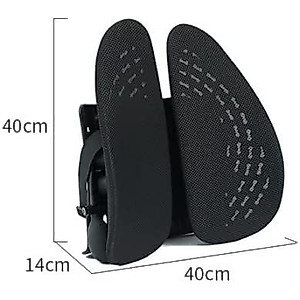 QINERSAW Ergonomic Cushion, Memory Foam Office Lumbar Pillow, 5-Speed Adjustable Base Back Support Cushions with Telescopic Straps & Airbag Adjustment, for Office Chair