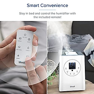 LEVOIT Humidifiers for Bedroom Large Room Home, 6L Warm and Cool Mist Ultrasonic Air Vaporizer for Plants and Whole House, Built-in Humidity Sensor, Essential Oil Diffuser, Whisper Quiet, Timer, White