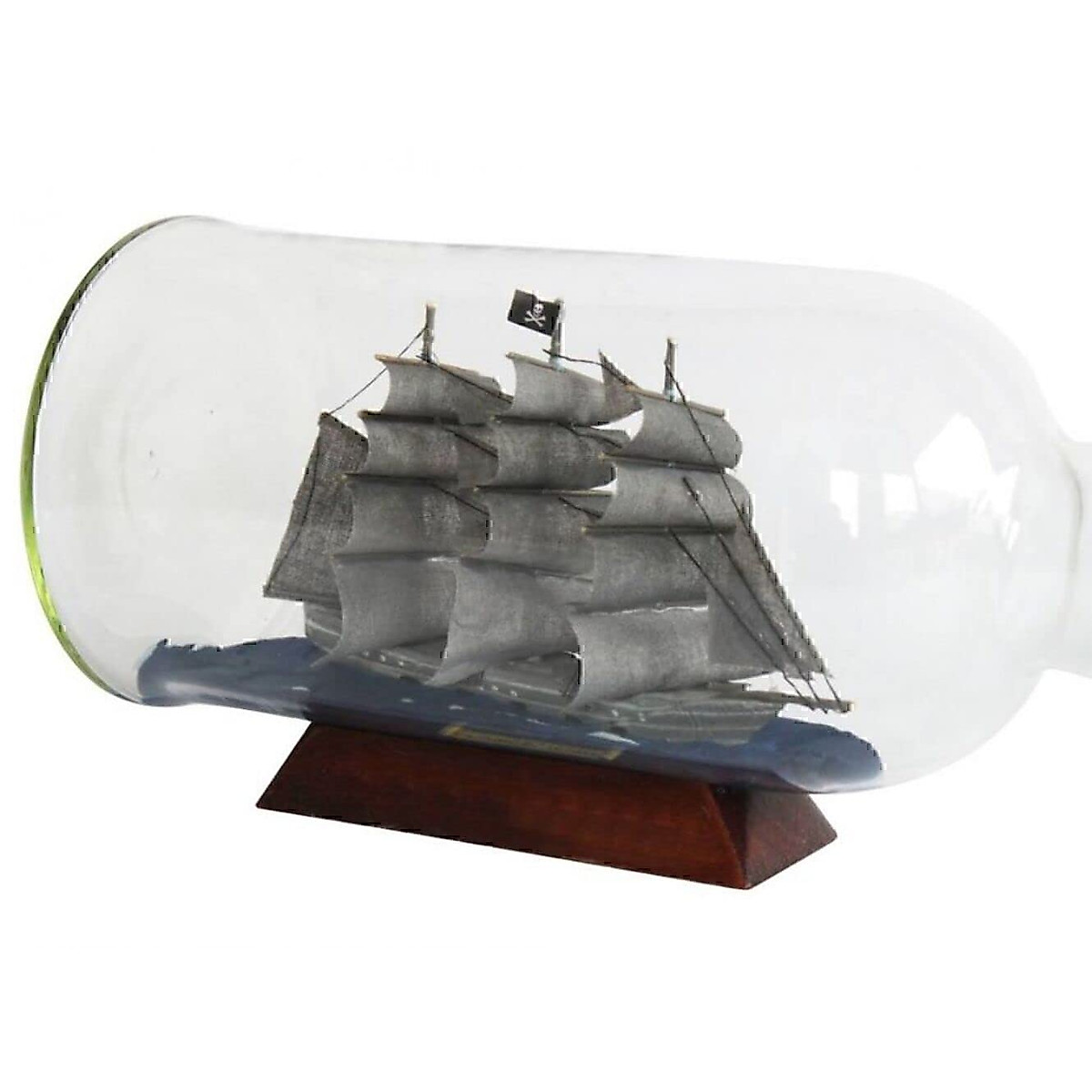 Hampton Nautical Flying Dutchman Model Ship in a Glass Bottle, 11"