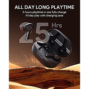 QHQO Wireless Earbuds, Bluetooth V5.2 Earbuds with Reduction Touch Control, Noise Cancelling Bluetooth Headphones with Deep Bass Sound in Ear Earphones for iPhone and Android