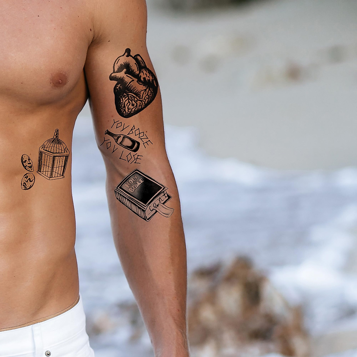 FashionTats Styles inspired by Harry Pop Star Temporary Tattoos | Halloween Costume Tattoos | Cosplay Kits | Skin-Safe | MADE IN USA | Removable