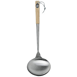 Tablecraft Wok Spoon with Bamboo Handles, 16", Brown